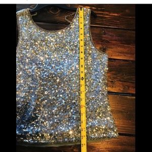 Scala | Tops | Womens Vintage Scala Blouse Tank Blue Sequin M | Poshmark